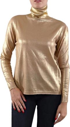 Liviana Conti Femme, Pulls, Jaune, Taille: 40 FR Wool Turtleneck