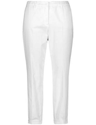 Samoon Damen Baumwoll-Chino mit Stretchkomfort Greta unifarben 7/8 L&auml;nge White 54