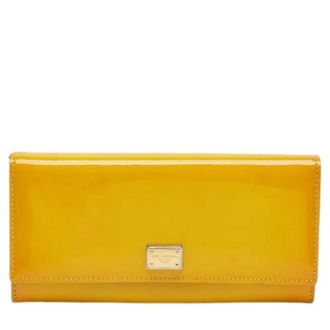 Dolce & Gabbana Portefeuille en cuir Pre-owned - Femme - Pre-owned - Jaune - Taille: ONE Size
