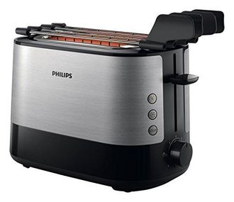 Philips HD2639/90 - Grille-pain (730 W, fente extra grande, accessoire pour sandwich), noir et argent