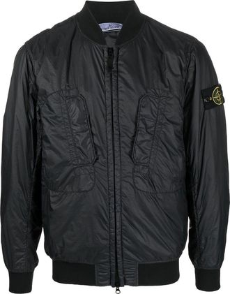 Stone Island Bomberjacke mit Logo-Patch - Schwarz