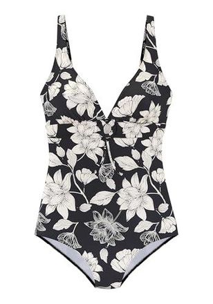 s.Oliver Ing-543g Maillot de Bain Une pi&egrave;ce, Noir/cr&egrave;me, 40 / C Femmes