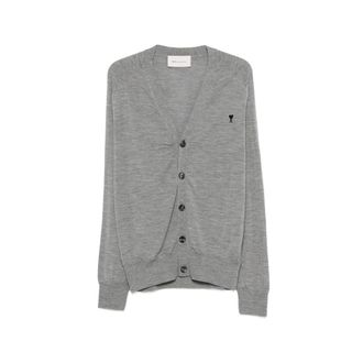 Ami Homme, Pulls, Gris, Taille: 2XL Cardigan col en V