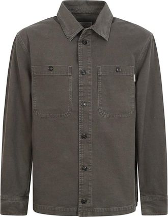 Baracuta Homme, Vestes, Noir, Taille: XS Canvas Garment Dyed Overshirt
