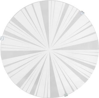 Eglo Deckenlampe Mars 1, 1 flammige Wandleuchte, Deckenleuchte aus Stahl, Farbe: Wei&szlig;, Glas: Wei&szlig; satiniert Motiv Strahlen, Fassung: E27