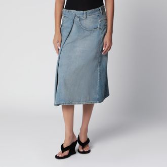 Maison Margiela Midi-Wickelrock in Blau aus Denim