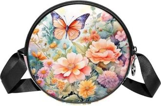 Generic Petit sac &agrave; bandouli&egrave;re circulaire pour femme, petit sac &agrave; bandouli&egrave;re avec fermeture &eacute;clair et bretelles r&eacute;glables style d&eacute;contract&eacute; pour femmes et f