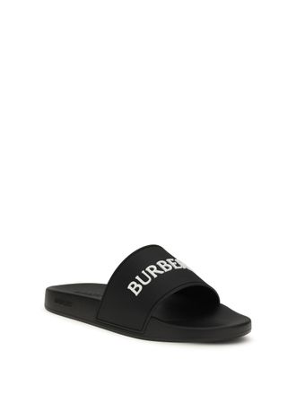 Burberry Womens Logo Slippers Black-White Sandal Black/white