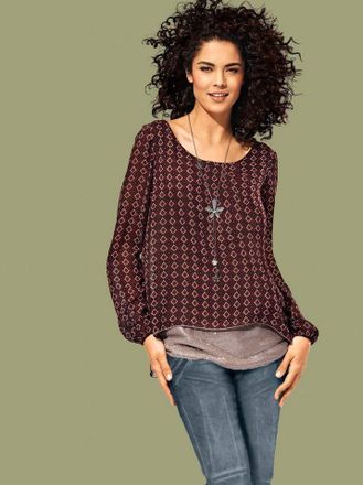 Heine Klassische Bluse Druck-Tunika Langarm