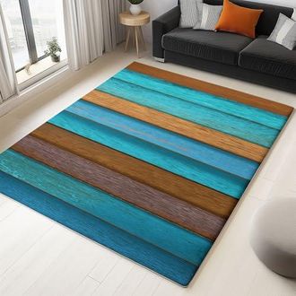 Generic Ancien Tapis de Salon Lavable 160 x 230 cm, Faible Poil Antid&eacute;rapant Adapt&eacute; &agrave; laspirateur avec Motif Grain De Bois Tapis Chambre pour Commercial de Bu