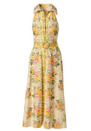 Adrianna Papell Sommerkleid Printed Cotton Midi Verspieltes Maxikleid aus Baumwolle mit Blumenmuster