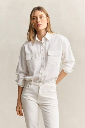 GANT Damen Jeansbluse (36) EGGSHELL