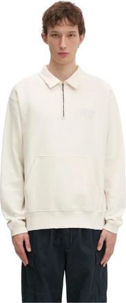 Thisisneverthat SweaT-shirt polo demi-zip us&eacute; - Homme - Sweatshirts et sweats &agrave; capuche - Blanc - Taille: L