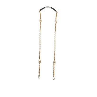 Dolce & Gabbana Schultergurt aus Leder mit goldener Kette - - Accessories - Damen - Schwarzk - ONE SIZE