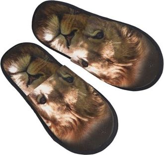Generic Pantoufles Lion Galaxie Antid&eacute;rapant Pantoufles De Maison Doux Hiver Chausson Pour Spa Automne Chambre L