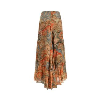 Etro Womens Multicolor Silk Long Skirt