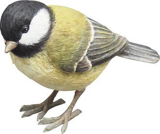 Chehoma Dekofigur Kohlmeise - Deko-Skulptur mit realistischen Zügen zum Verschenken - Wohnungs-Dekoration für Fensterbank, Bücherregal oder als Figur im Garte