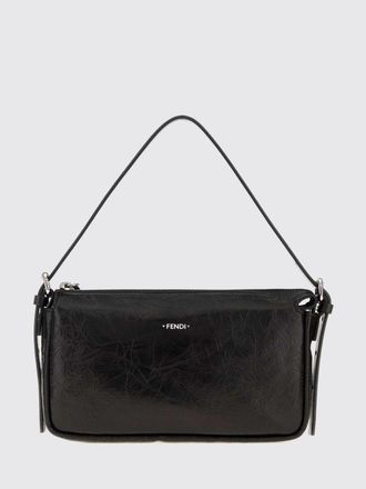 Fendi Mini sac port&eacute; &eacute;paule Vanity en cuir froiss&eacute; avec logo