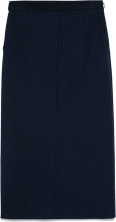 Twin-Set Lurex-Midirock mit Nadelstreifen - Blau