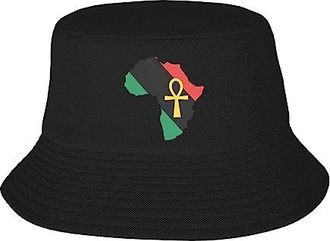 Generic Chapeau De Seau Unisexe Ankh Afrique Color&eacute;e Afrique Chapeaux De Visi&egrave;re &Agrave; Large Bord Pliable Bonnet Soleil, pour Le Camping, La Randonn&eacute;e, De P&ecirc;che, 