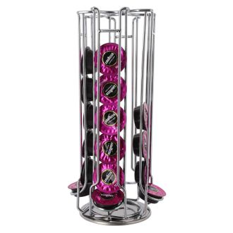 Universal Works Lavazza A Modo Mio Passionale Kaffee-Kapselhalter, stehend, mit 360°-drehbarem Standfuß, für 32 Kapseln, silberfarben