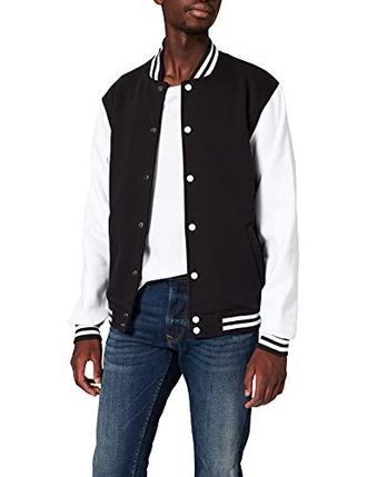 Build Your Brand Homme Sweat College Jacket Blouson Not Applicable, Multicolore (Blk/WHT 00050), XXXX-Large