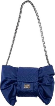 Chanel Sac bandouli&egrave;re en satin de soie Pre-owned - Femme - Pre-owned - Bleu - Taille: ONE Size