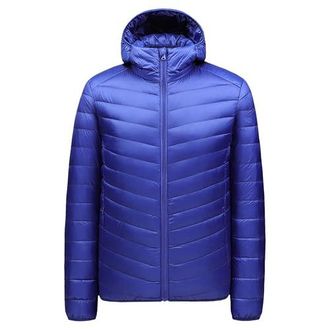 Generic Doudoune matelass&eacute;e l&eacute;g&egrave;re &agrave; col montant pour homme, manteau dhiver isol&eacute; pour homme, manteau d&eacute;contract&eacute; en duvet, bleu 1, XXL