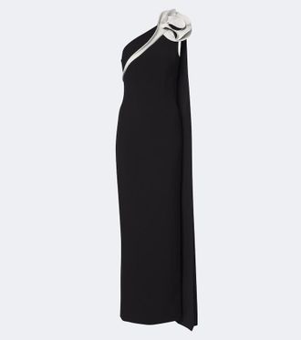 Roland Mouret Verzierte One-Shoulder-Bustier-Robe aus Cr&ecirc;pe