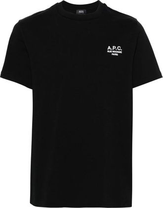 A.P.C. A.p.c., Homme, Tops, Noir, Taille: XS Standard Rue Madame T-Shirt