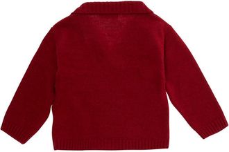 Nan&aacute;n Unisex Cardigan With Collar Red Viscose-Blend Tops Top