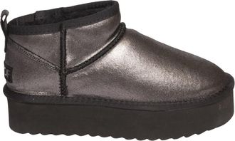 Colors Of California Femme, Chaussures, Noir, Taille: 38 EU Bottine plateforme en su&egrave;de m&eacute;tallis&eacute;