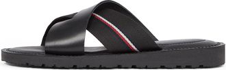 Tommy Hilfiger Herren Sandalen Core Criss aus Leder, Schwarz (Black), 42