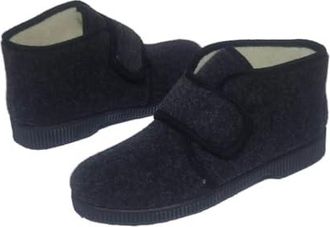 Generico New Falcon Chaussons dhiver pour la maison pour homme à col roulé avec déchirure réglable en chaud tissu ligne confort Made in Italy, 59 gris, 44 EU