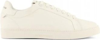Emporio Armani Homme, Chaussures, Blanc, Taille: 42 EU Supple Leather Baskets
