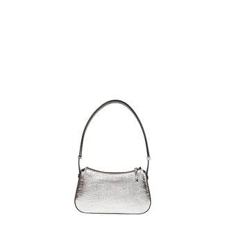 Lanvin Hobo Bags - Metallic Crinkled Silver Shoulder Bag - Gr. unisize - in Wei&szlig; - f&uuml;r Damen