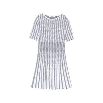 Antonino Valenti Femme, Robes, Blanc, Taille: 40 FR Round Neck Pleated Short Dress