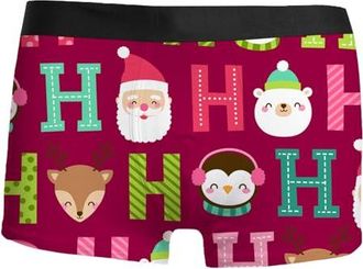 Generic Boxer de Noël pour homme - Sous-vêtement doux et confortable - Respirant - Évacuation de lhumidité - Pour Noël, la Saint-Valentin, Rouge, S