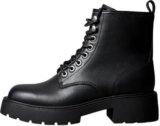 Calvin Klein Bottes Mid Boot Femme Chunky Lace Up avec Fermeture &Eacute;clair, Noir (Ck Black), 38