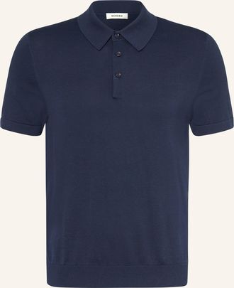 Sandro Sandro Strick-Poloshirt Mit Seide blau