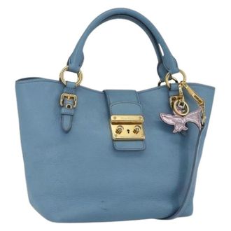 Miu Miu Sac &agrave; main en cuir Pre-owned - Femme - Pre-owned - Bleu - Taille: ONE Size