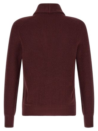 Brunello Cucinelli Malfil&eacute; Cotton Cardigan - Burgundy