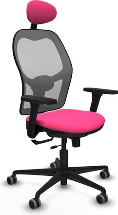 Piqueras y Crespo Drehstuhl Rosa Jorquera mit 3D-Armen, h&ouml;henverstellbarer Lendenwirbelst&uuml;tze und festem Kopfteil, ausgestattet mit Syncro/Traslack und injiziertem Scha