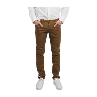 Pantaloni Torino Homme, Pantalons, Brun, Taille: W40 Pantalon en toile de coton - 5 poches