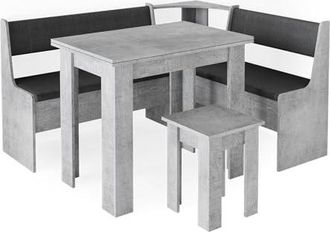 Vicco Groupe de banquettes dangle Roman, Béton/Anthracite, 150 x 120 cm avec Table