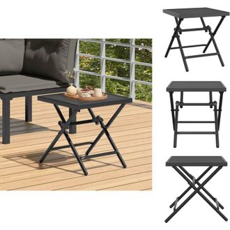 vidaXL Gartentisch Klappbar Anthrazit 38x38x38 cm Stahlgitter - Gartentisch - Klapptisch - Balkontisch - Terrassenm&ouml;bel - Esstisch