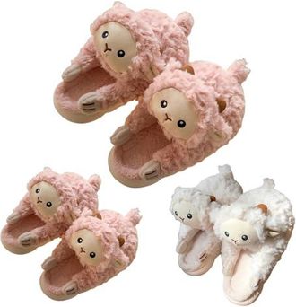 Generic Pantoufles en forme de mouton pour femme - Chaussons amusants en forme danimal 3D - Doux et confortables - Pour femme, blanc, 37 1/3 EU