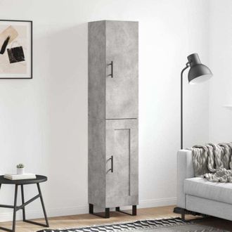 vidaXL Buffet haut Gris b&eacute;ton 34,5x34x180 cm Bois ding&eacute;nierie Vidaxl