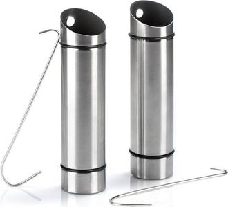 Com-Four humidificateur dair 2x en acier inoxydable - &eacute;vaporateur de chauffage &agrave; fixer au chauffage - &eacute;vaporateur de radiateur avec deux crochets en S (1x &eacute;vap