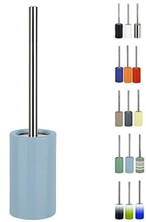 Spirella Tube B&uuml;rste Toilettenb&uuml;rste Klob&uuml;rste WC Garnitur aus Porzellan Hellblau, Keramik, Bleu Clair